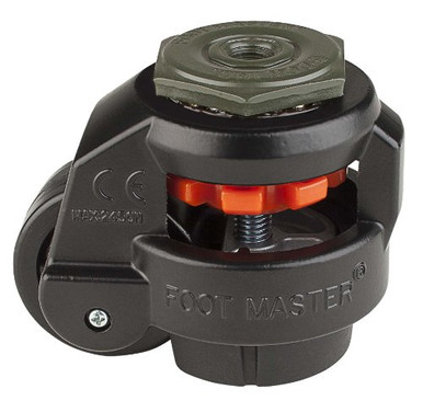 FOOTMASTER GD-60S-BLK Nylon Wheel and NBR Pad Leveling Caster, 550 lbs ...