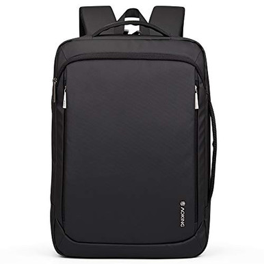 aoking Men Convertible Backpack Black 15.6 Laptop Work Bookbag ...