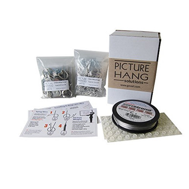 Frame Back Kit - Artwork Hanging Kit with D-Ring Hangers, Wire and ...