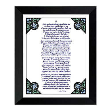 If Framed Rudyard Kipling's Poem in 8x10 inch Black Frame ...