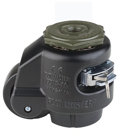 FOOTMASTER GDR-60S-BLK-1/2 Nylon Wheel and NBR Pad Ratcheting Leveling ...