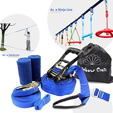 Rainbow Craft Ninjaline Slackline for Obstacle Course Set, with ...