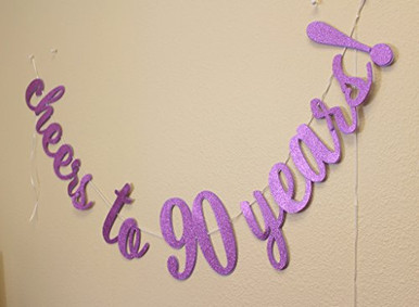All About Details Cheers to 90 Years! Cursive Banner, 1set, 90th ...