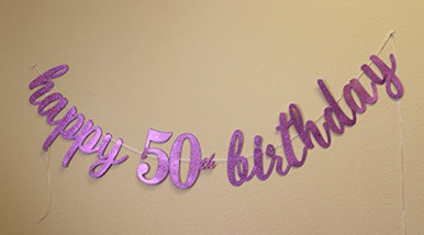All About Details Happy 50th Birthday Cursive Banner, 1set, 50th ...