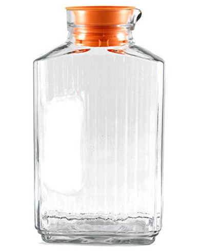 Anchor Hocking 2 Quart Glass Bistro Pitcher with Orange Stopper ...