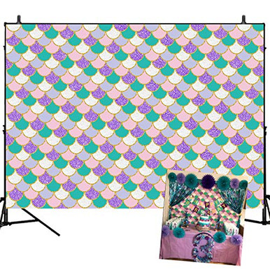 Mehofoto Mermaid Scales Backdrop 7x5ft Under The Sea Little Mermaid ...