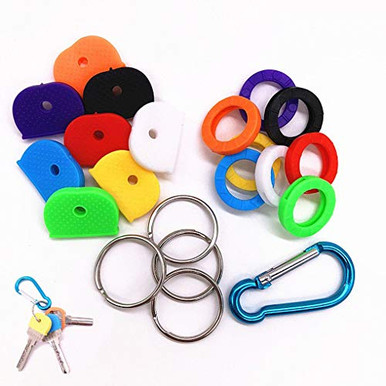 Key Caps Tags Covers, 16 Pack Key Cap Key Rings, Plastic Key Identifier ...