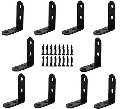 GFORTUN 10PCS Black Metal Corner Angle Brackets 90 Degree Joint ...