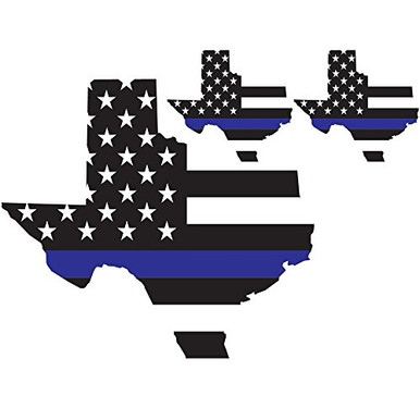 Texas Blue Line Sticker Decal - Texas Shaped Blue Line Flag - Vinyl ...
