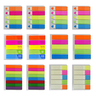 4A Sticky Notes Flags Set,Neon Color Page Marker Fluorescent Color ...