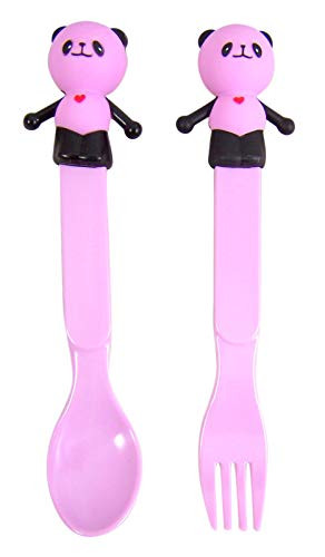 Children's Plastic Panda Utensil Set with Fork and Spoon, 6 1/2 Inch ...