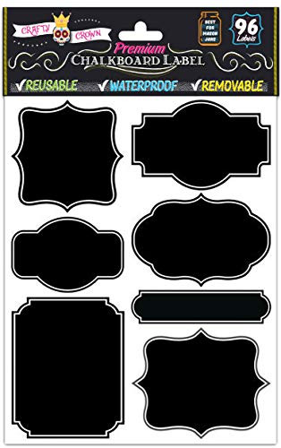 96 Premium Chalkboard Labels with Erasable White Chalk Marker Included ...