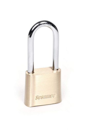 Sesamee K437 4 Dial Bottom Resettable Combination Brass Padlock with 2 ...