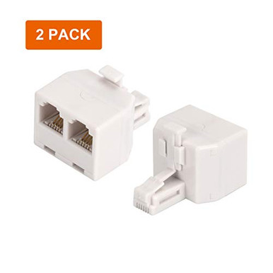 Phone line Splitter, RJ11 Wall Plate Male Plug to Dual RJ11 Female ...
