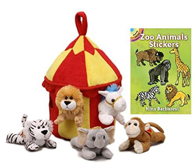 Unipak 12" Circus Plush House with 5 Small Stuffed Animals (Elephant ...