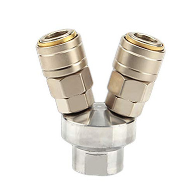Sydien Self Locking Air Hose Quick Connect Coupler Fitting 2 Way 1/4 ...