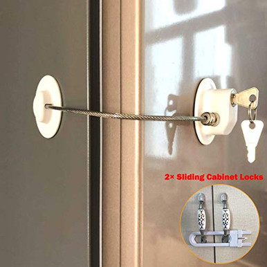 Refrigerator Door Locks(1-Pack White),Mini Fridge Lock, File Cabinet ...