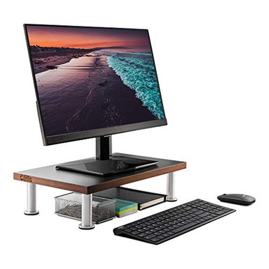 Monitor Stand for Computer & Laptop Screen - Solid Bamboo Riser ...