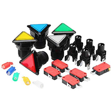 Arcity 5 Pieces Triangle LED Illuminated Push Buttons with Micro Switch ...