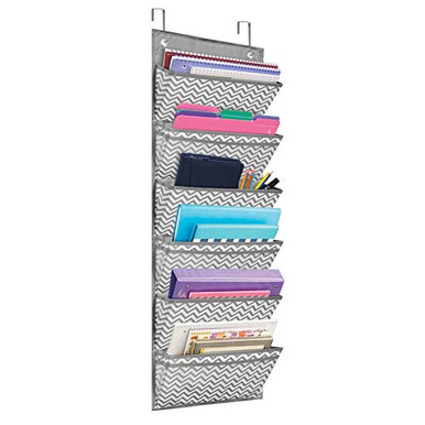 Eamay Hanging File Organizer Wall Mount Storage Pocket Chart, Over The ...