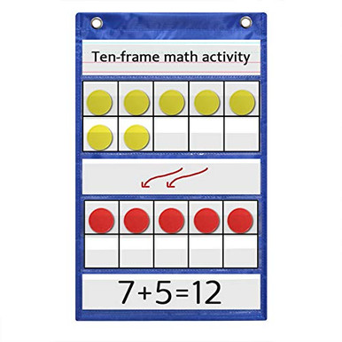 Godery Ten-Frame Set Pocket Chart for Classroom and Homeschooling, Math ...