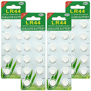 40 Pack of LR44 AG13 303 357 SR44-1.5 Volt Premium Alkaline Button Cell ...