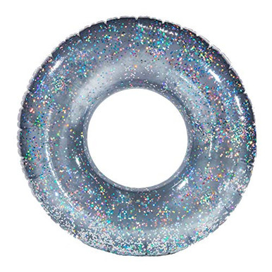 PoolCandy Jumbo 48" Silver Glitter Swim Ring - Extra Large for The Pool ...