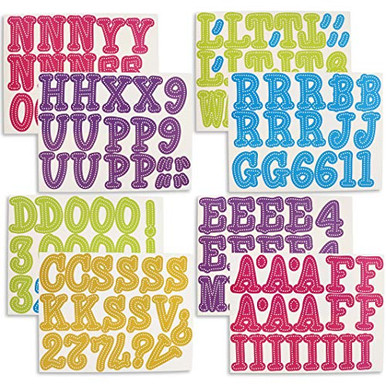 Juvale 144-Count Alphabet Letters and Numbers Cutouts for Classroom ...