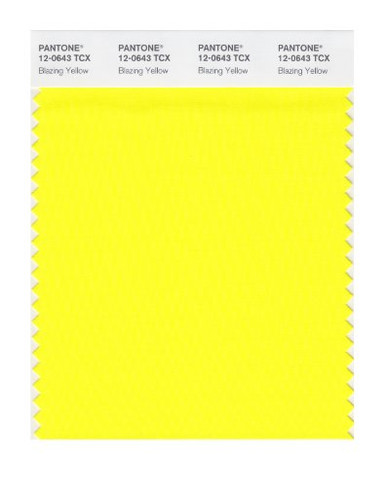 PANTONE Smart 12-0643X Color Swatch Card, Blazing Yellow ...