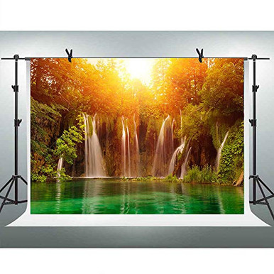 LELEZ 10X6FT Waterfall Backdrop Nature Landscape Background Clear Lake ...