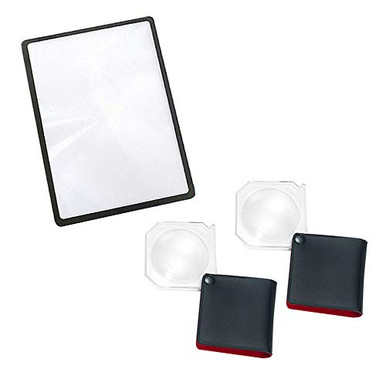 Magpro 2 Pcs Pocket Magnifier 6X Square Leather Folding Size with Bonus ...