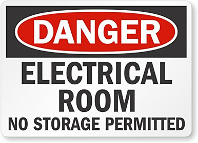 SmartSign "Danger - Electrical Room, No Storage Permitted" Label | 7" x ...