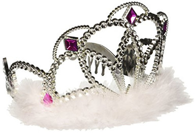 Amscan Tiara Diamond Electroplated Plastic w/Marabou | Royalty ...