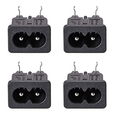 uxcell C8 Panel Mount Plug Adapter AC 250V 2.5A 250V 5A 2 Pins IEC ...