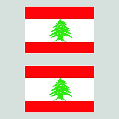 Two Pack Lebanese Flag Sticker FA Graphix Decal Lebanon Cedar Tree ...