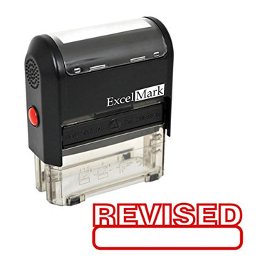 Revised Self Inking Rubber Stamp - Red Ink - Warehousesoverstock