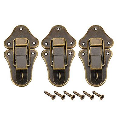 uxcell Box Latch, 95mm x 52mm Bronze Suitcase Chest Hasp Catch w Screws ...