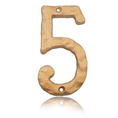 6 Inch House Numbers- Solid Cast Iron Address Number- Unique Hammer ...