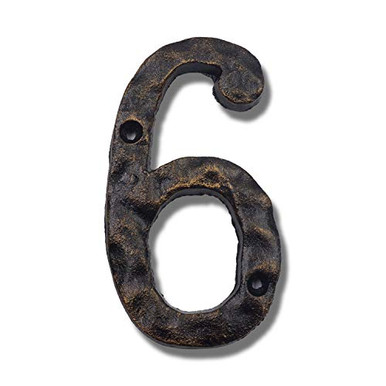 6 Inch House Numbers- Rustic Cast Iron Home Address Number- Featuring ...