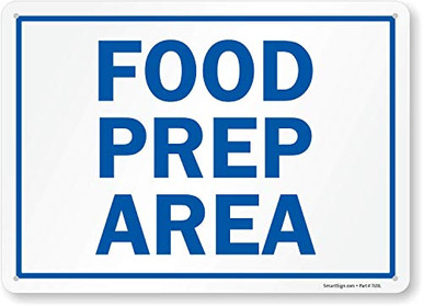 SmartSign "Food Prep Area" Sign | 10" x 14" Plastic - Warehousesoverstock