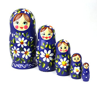 Heka Naturals Matryoshka Russian Nesting Dolls Classic Babushka Hand ...