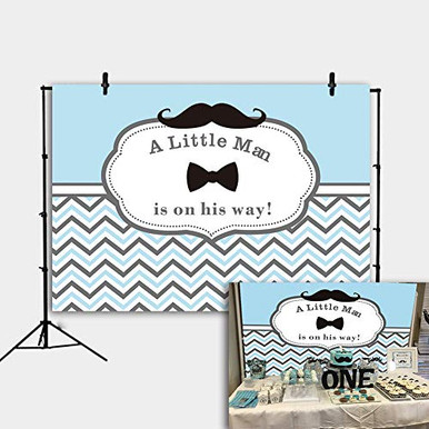 Daniu 7x5FT A Little Man Backdrop Blue and White Striped Background 1st ...