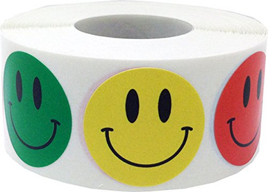 Smiley Face Stickers Multi Colored Happy Face Labels 1 Inch 500 Total ...