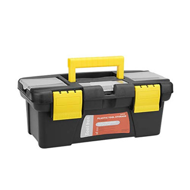 uxcell 10-inch Tool Box, Plastic Tool Box with Tray and Organizers ...