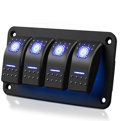 Linkstyle 4 Gang Car Boat RV Marine Switch Panel Rocker Switch Panel ...