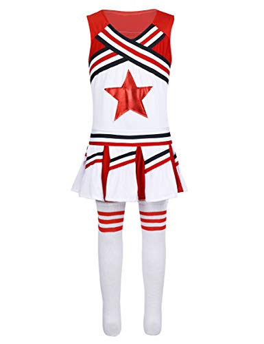 CHICTRY Girls Children Champion Cheer Leader Uniform Sequin Red Star ...