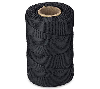 Waxed 100% Polyester Black Twine/Cord | 1,005 feet (335 Yards) | 9-ply ...