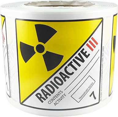 Hazard Class 7 D.O.T. Radioactive III Labels 4x4 Inch Square 500 ...