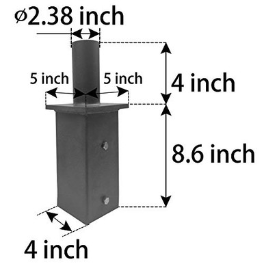 1000LED Tenon Adaptor Bracket for 5 inch Square Pole, Light Pole ...