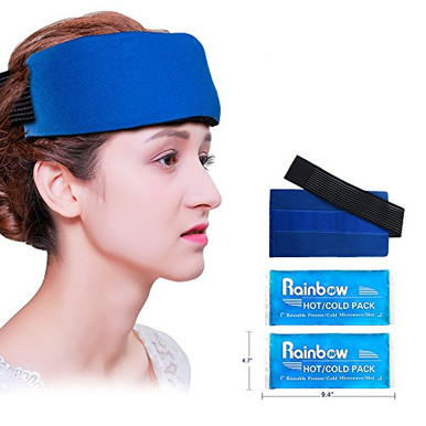 2 Reusable Head Gel Ice Packs, Universal Migraine Relief Cold Pack with ...